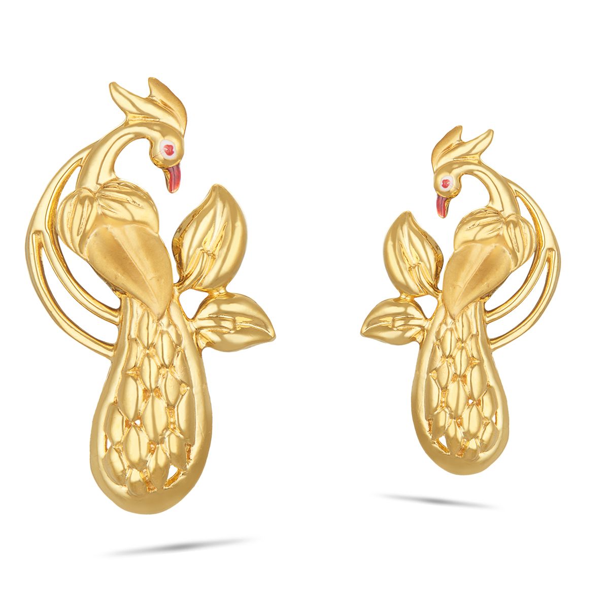 Peacock Design Gold Earring
