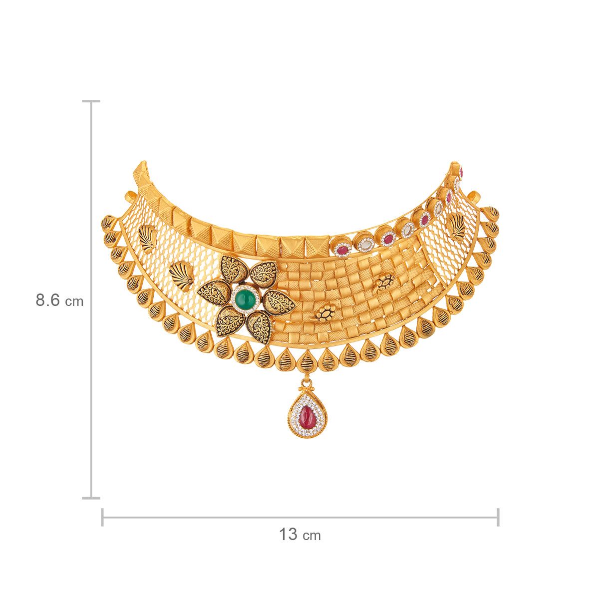 Antique gold choker necklace with price store